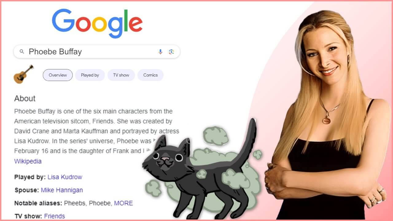 Play Google Phoebe Buffay Easter Egg: Smelly Cat - elgooG